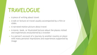 Travelogue Sample