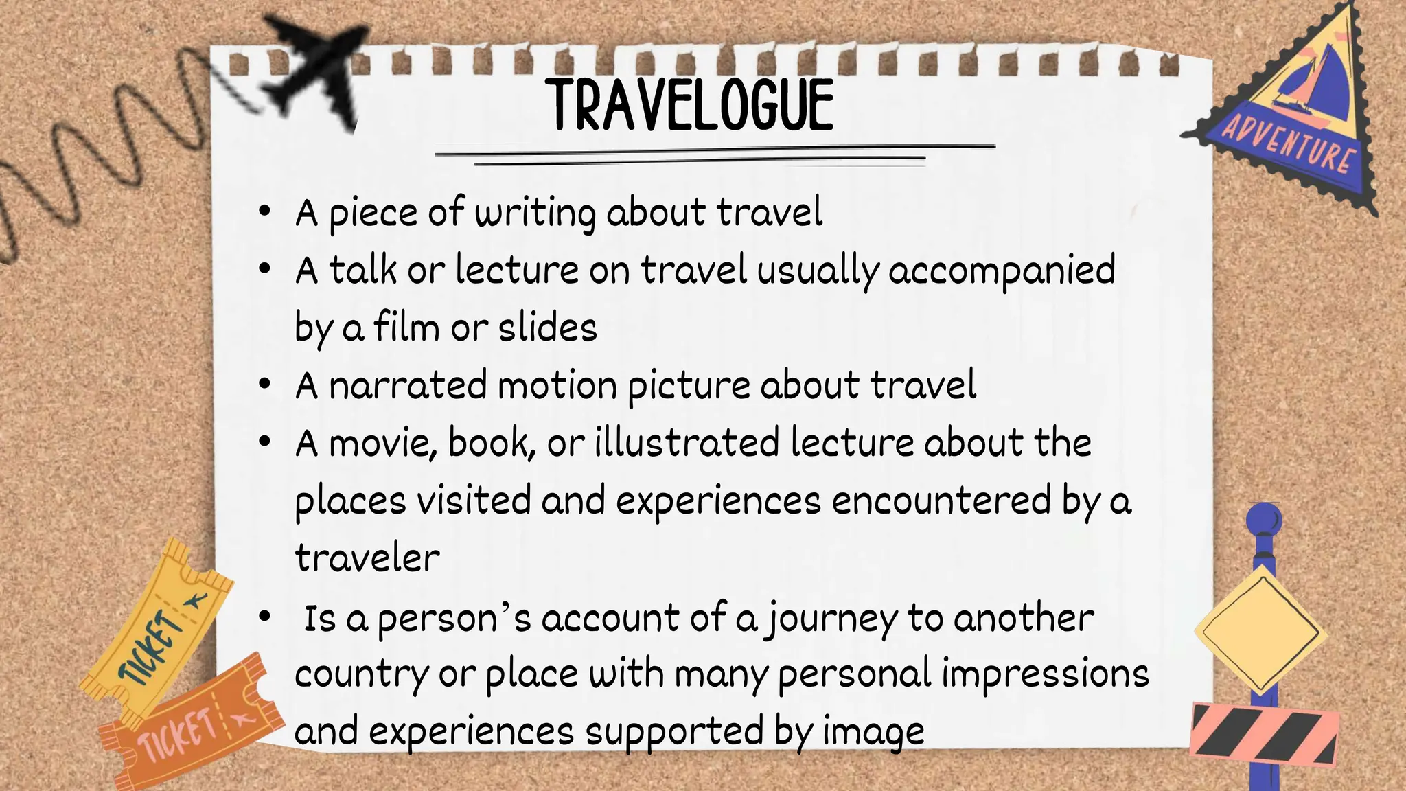 Travelogue.pptx lesson.grade 12 HUMSS... | PPTX