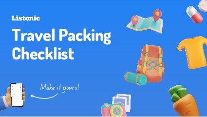 Travel packing checklist | PPT