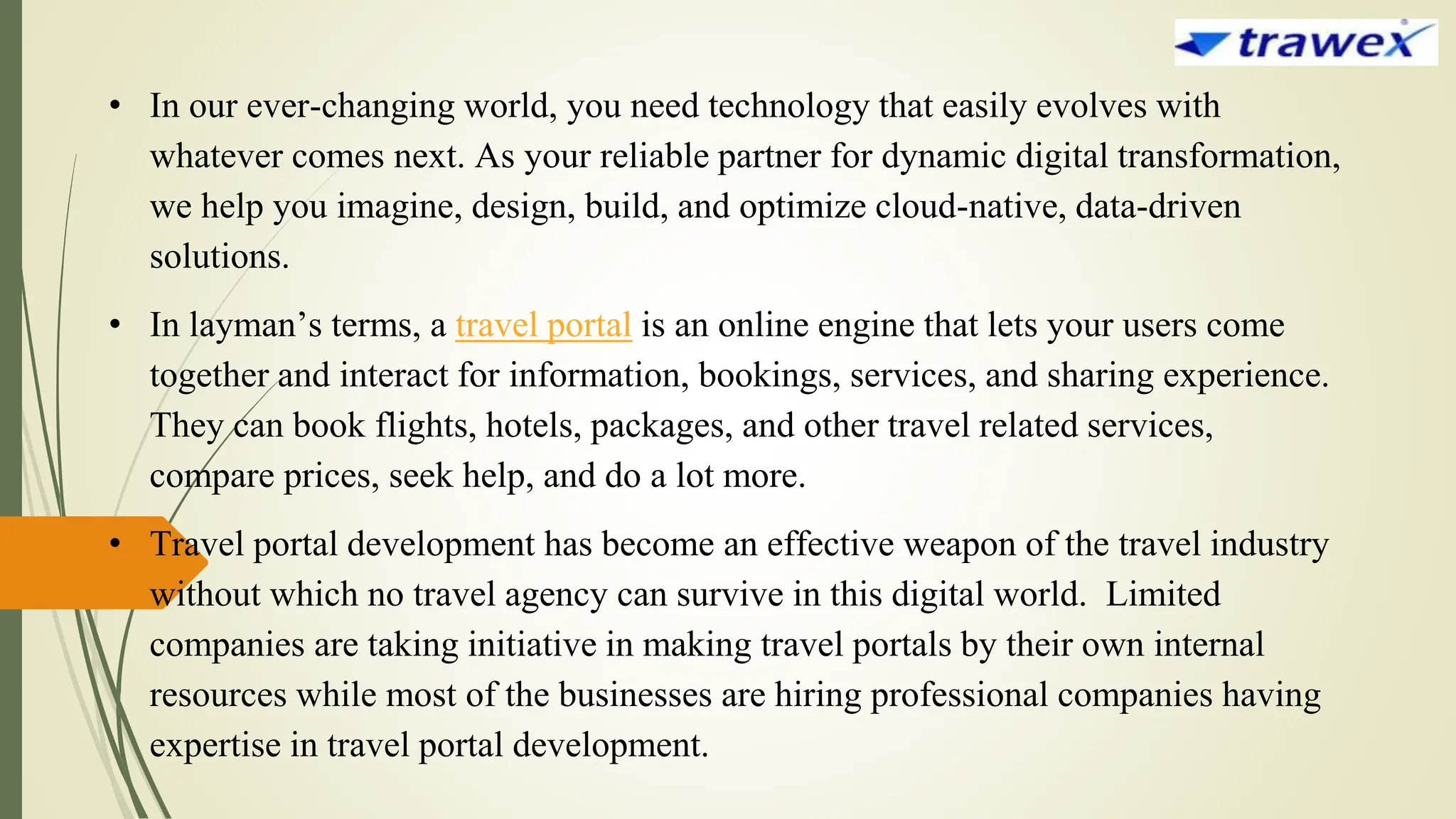 TRAVEL PLATFORM DEVELOPMENT- TRAVEL PORTAL SOLUTION | PPTX | Web ...