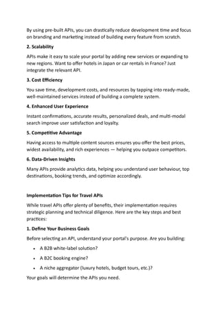 Travel Portal Development APIs: Features, Benefits | PDF