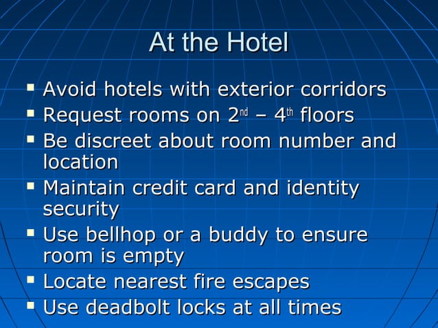 Travel safety presentation | PPT