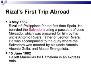 Travels of Rizal | PPT