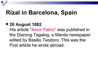 Travels of Rizal | PPT