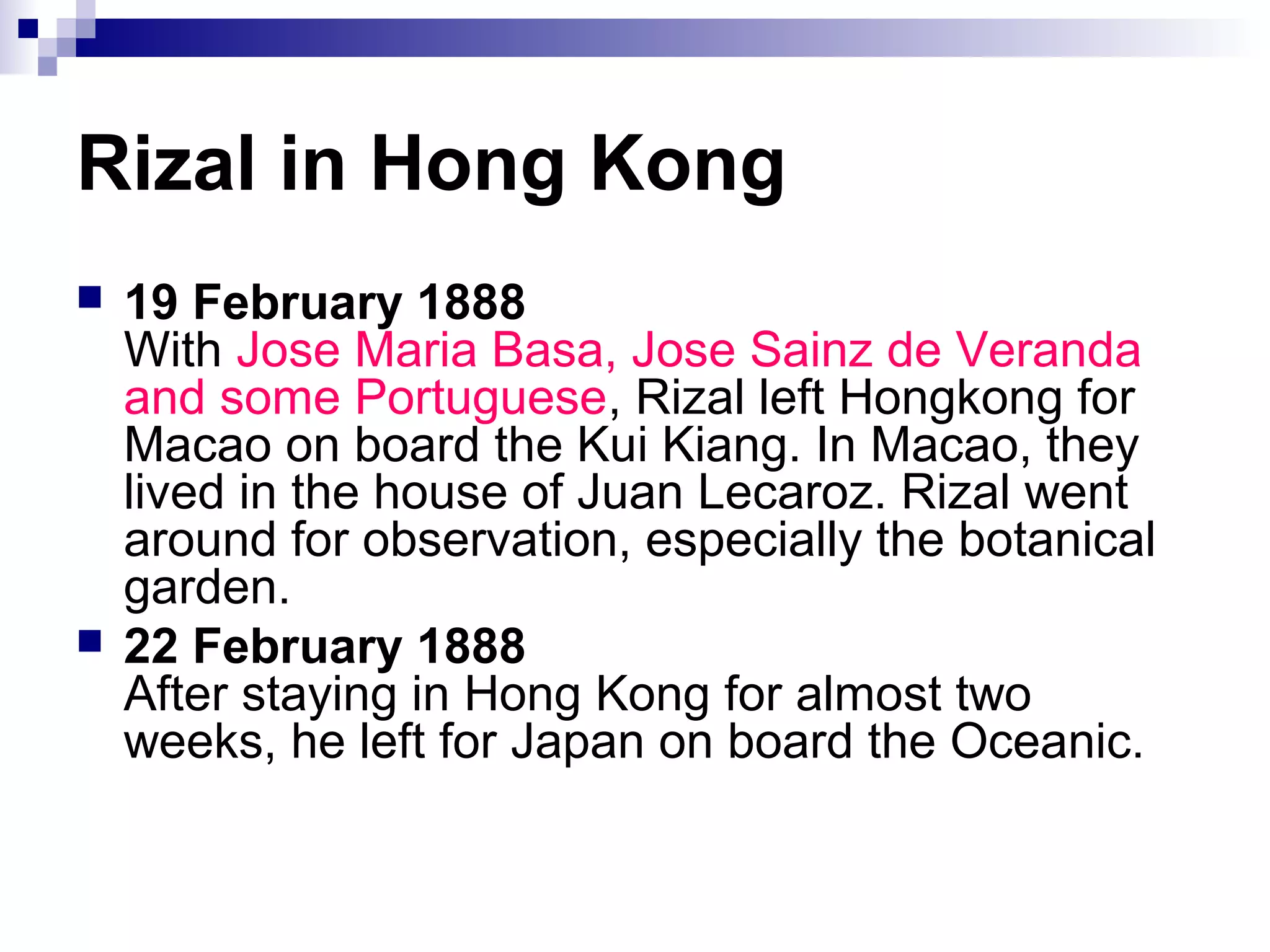 Travels of rizal (1) | PPT