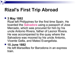 Travels of rizal (1) | PPT