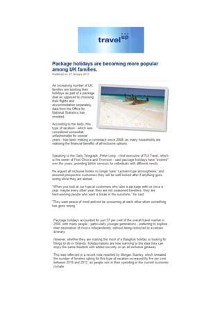 Travelup reviews - Holiday info | PDF