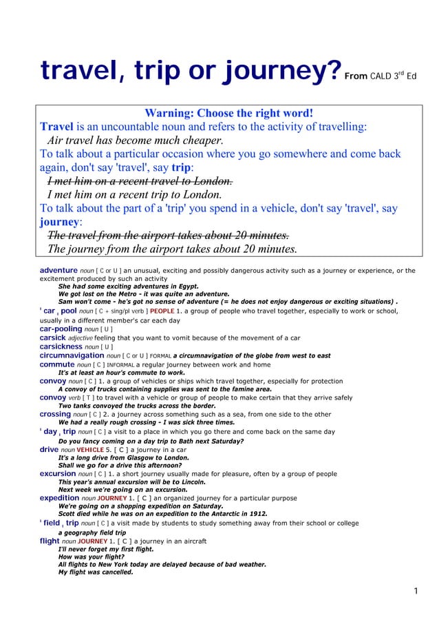 Travel vocabulary | PDF | Air Travel | Travel Type