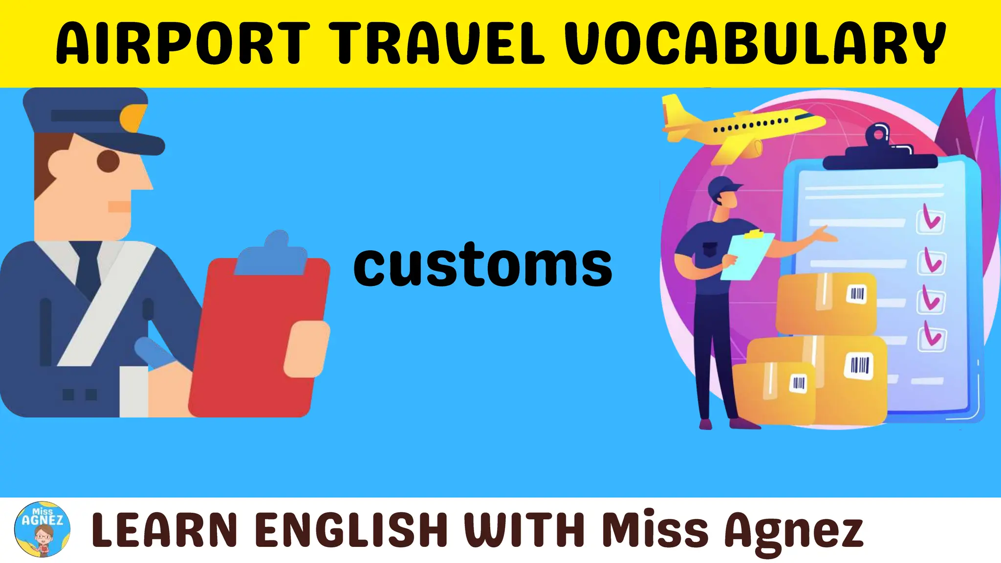 Airport Travel Vocabulary with Pictures and Sentence Samples | Fun ...