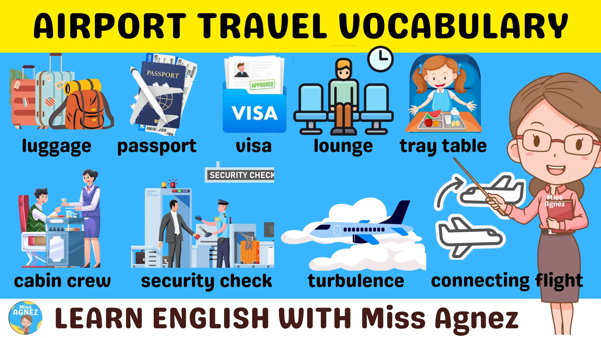 Airport Travel Vocabulary with Pictures and Sentence Samples | Fun ...