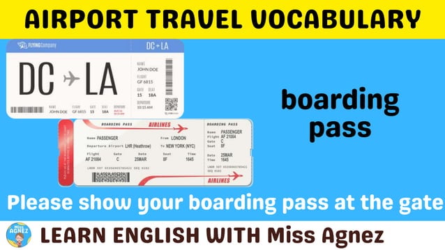 Airport Travel Vocabulary with Pictures and Sentence Samples | Fun ...