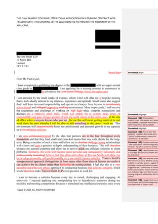 Travers Smith Application for a Training Contract | PDF
