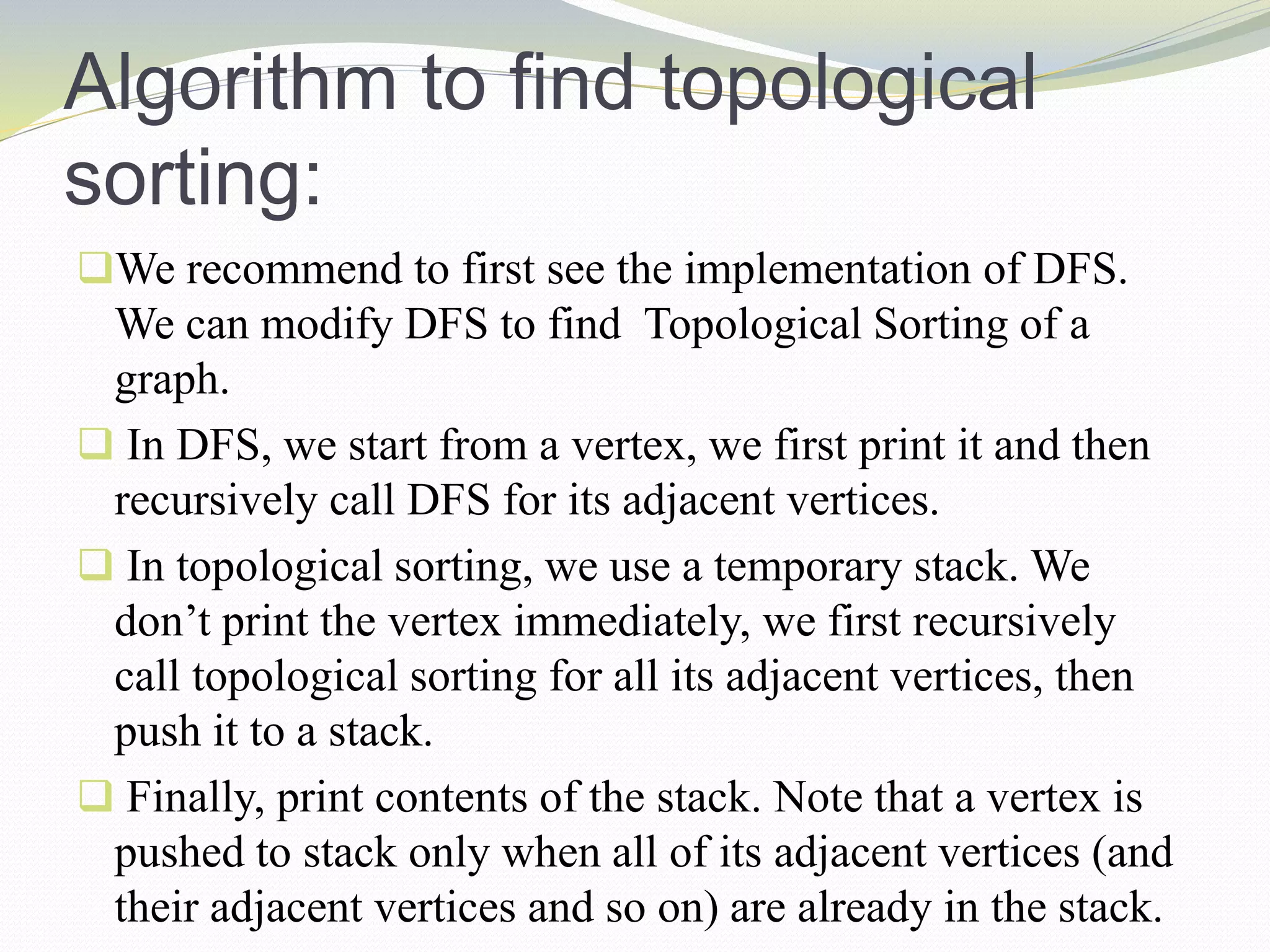 Topological Sort and BFS | PPT