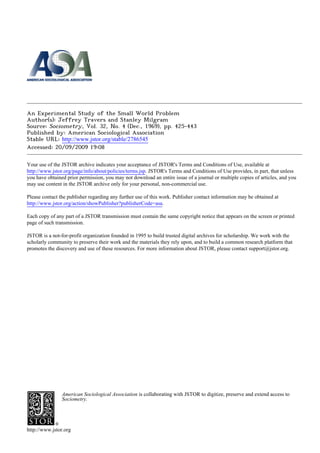 Travers e milgram_(1969) | PDF