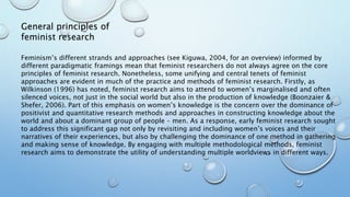 Feminist Approches: an exploration of women's gendered experiences | PPTX