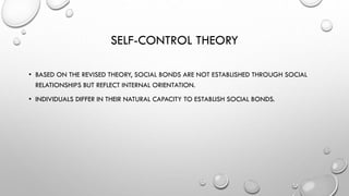 Travis hirschi’s revised self control theory | PPTX