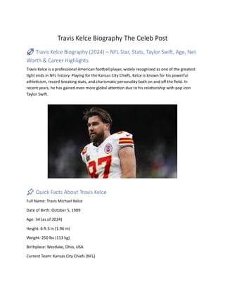 Travis Kelce Life Biography The Celeb Post | PDF