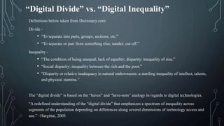Digital Divide & Digital Inequality Presentation | PPTX