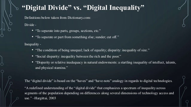 Digital Divide & Digital Inequality Presentation