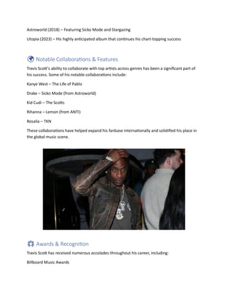 Travis Scott Life Biography The Celeb Post | PDF