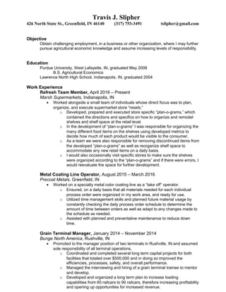 Travis Slipher's resume | DOC