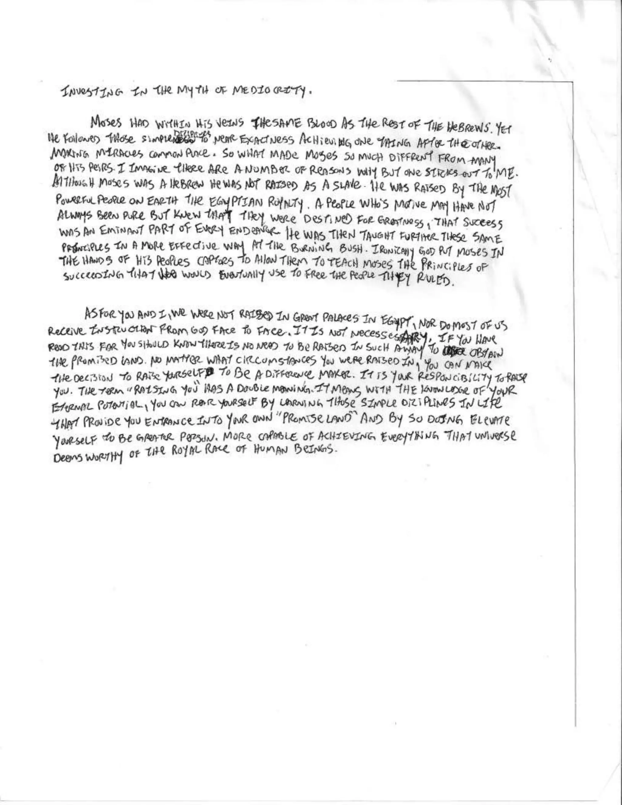 Travis' writing | PPTX