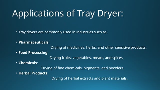 TRAY DRYER PPT1 updated.pptx of mass transfer | PPT