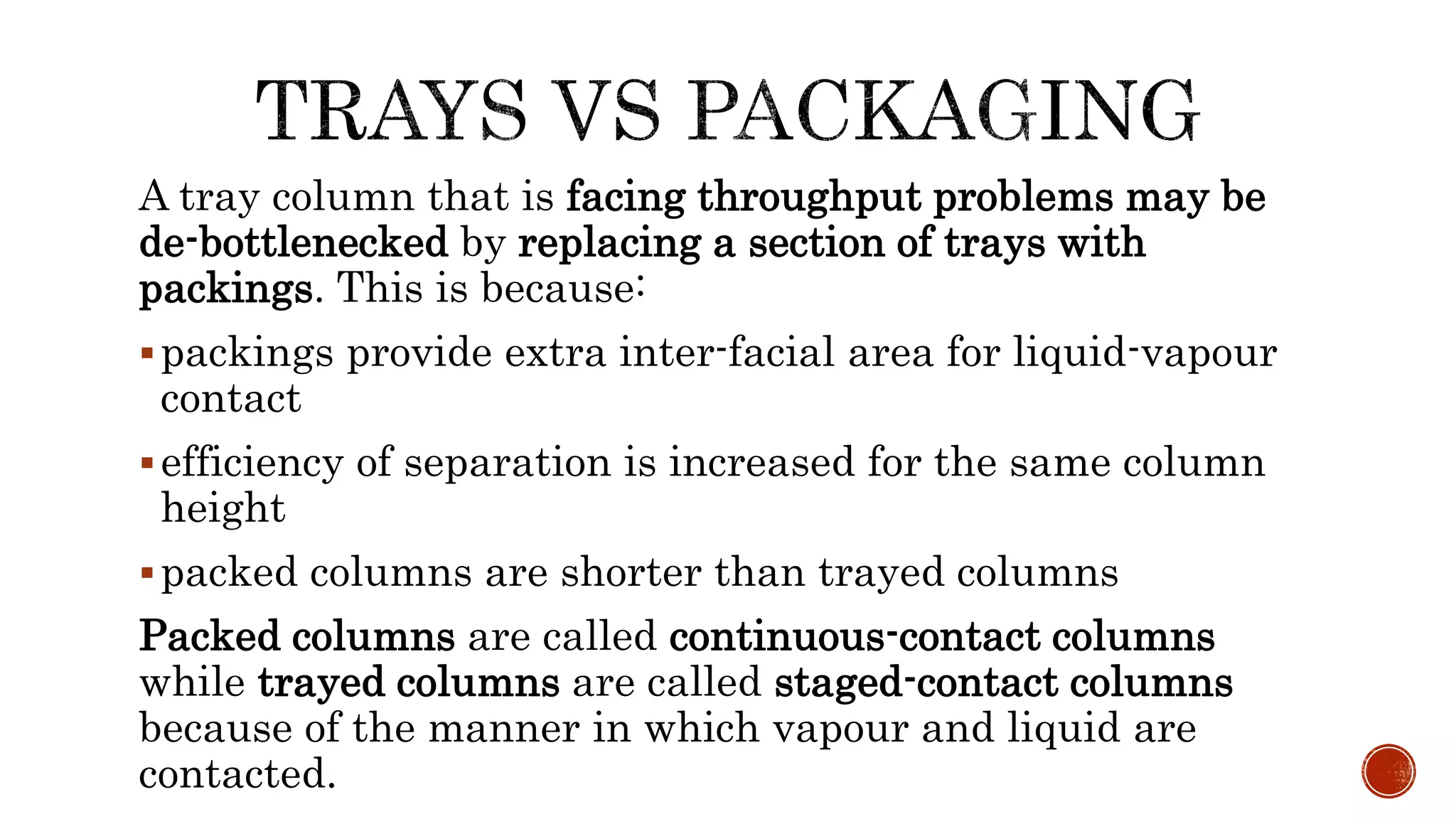 Trays in distillation column | PPTX