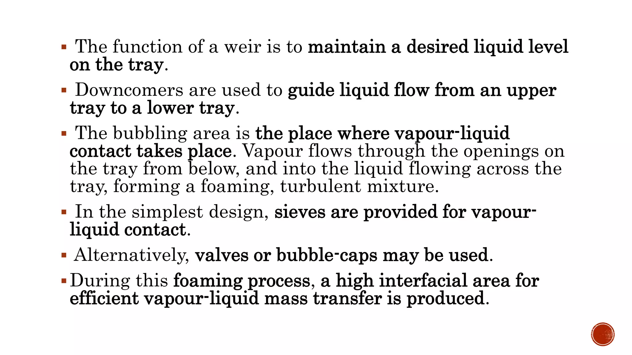 Trays in distillation column | PPTX