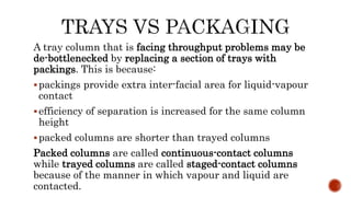 Trays in distillation column | PPTX