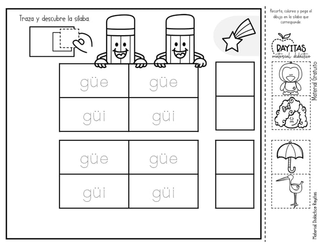 Traza y descubre las sílabas recopilado por Materiales Educativos para ...