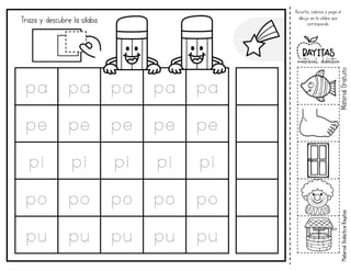Traza y descubre las sílabas recopilado por Materiales Educativos para ...