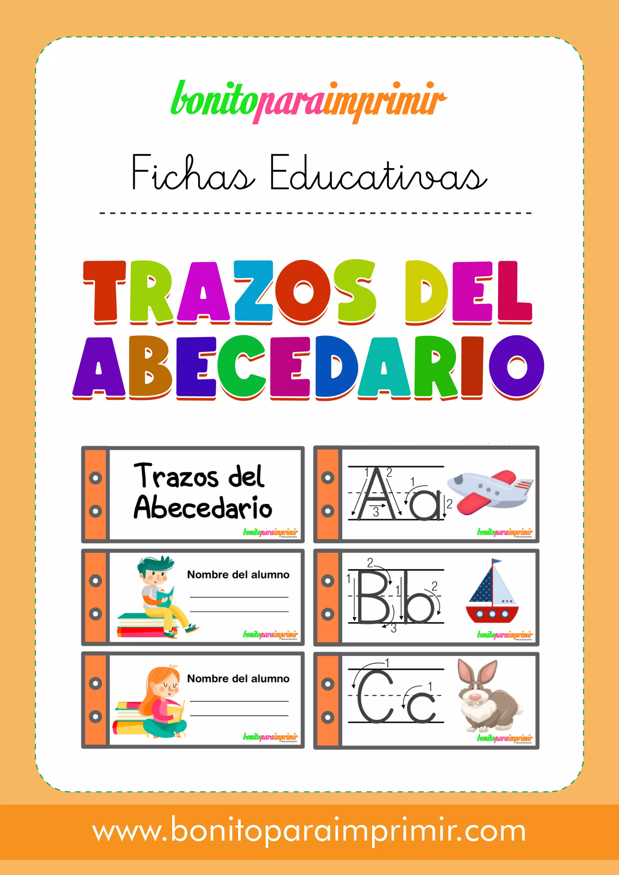 Trazos del abecedario para niños - Bonitoparaimprimir | PDF