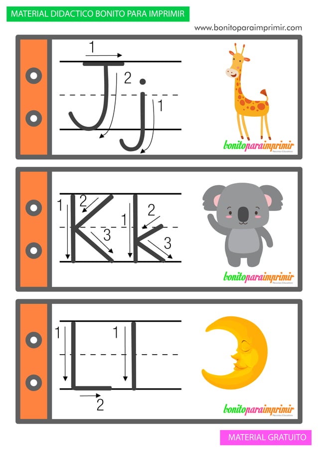 Trazos del abecedario para niños - Bonitoparaimprimir | PDF