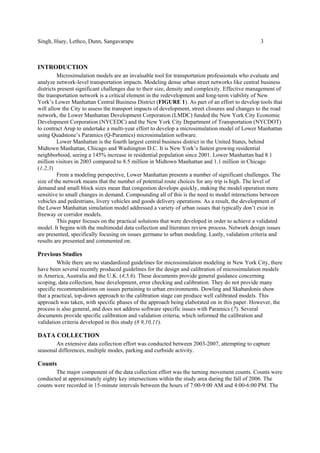 Microsimulation Model Design in Lower Manhattan: A Street Management Approach | PDF