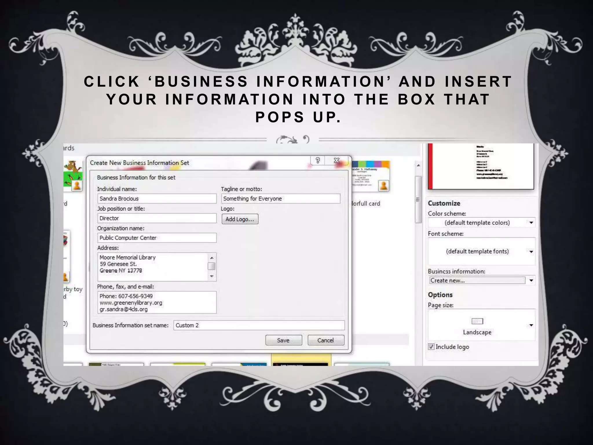 Using publisher to design and print business cards | PPTX