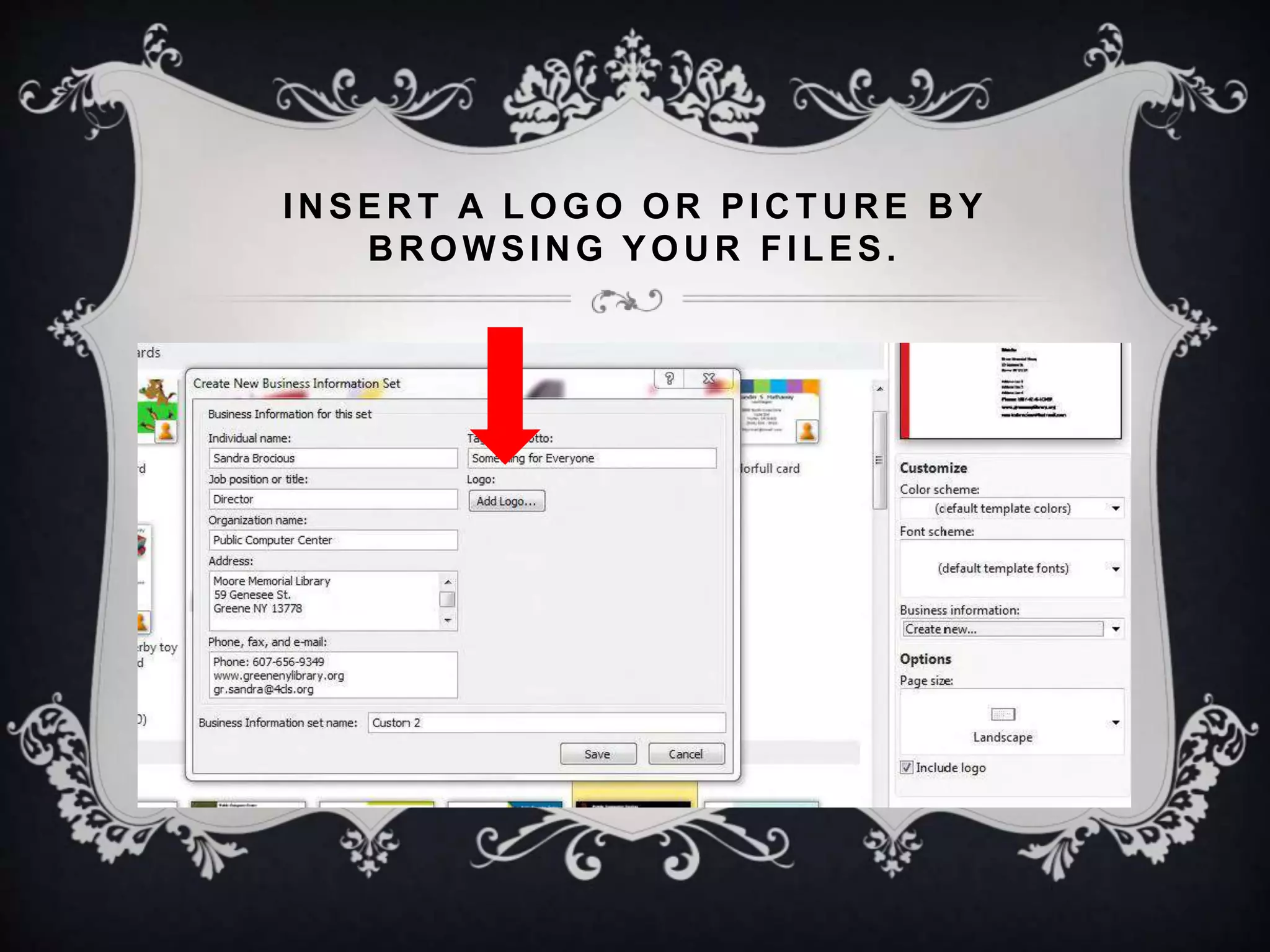 Using publisher to design and print business cards | PPTX