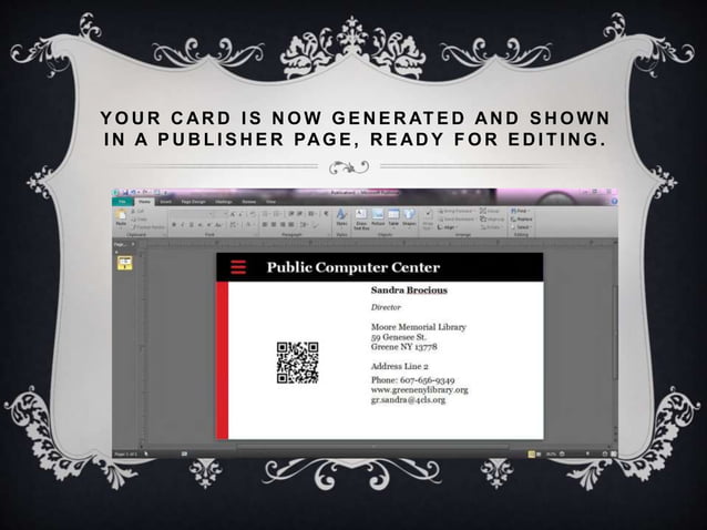 Using publisher to design and print business cards | PPTX