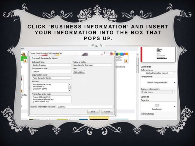 Using publisher to design and print business cards | PPTX