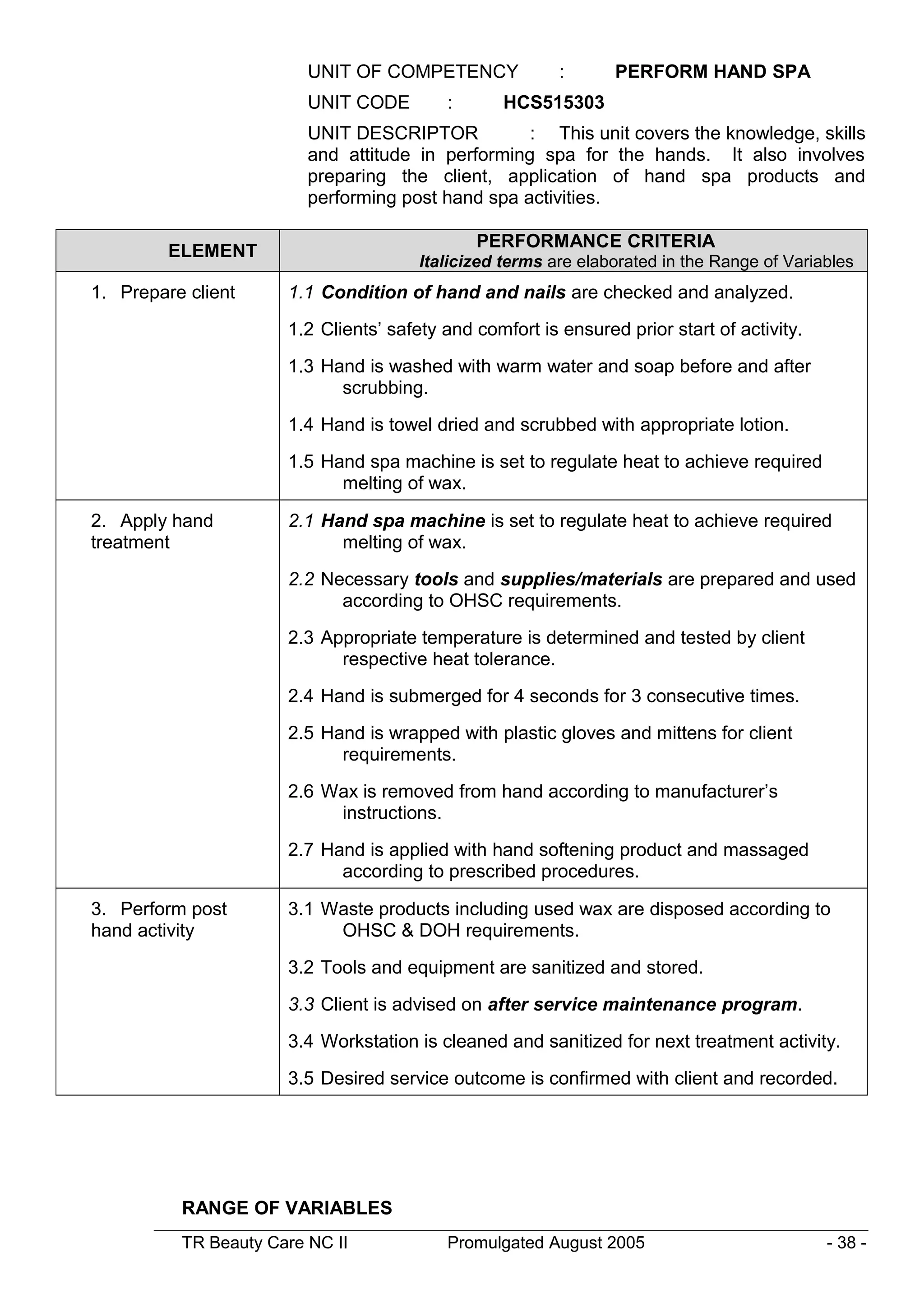 Tr beauty care nc ii | DOC