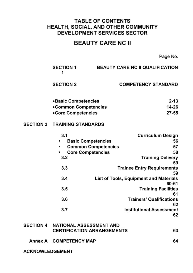 Tr beauty care nc ii | DOC