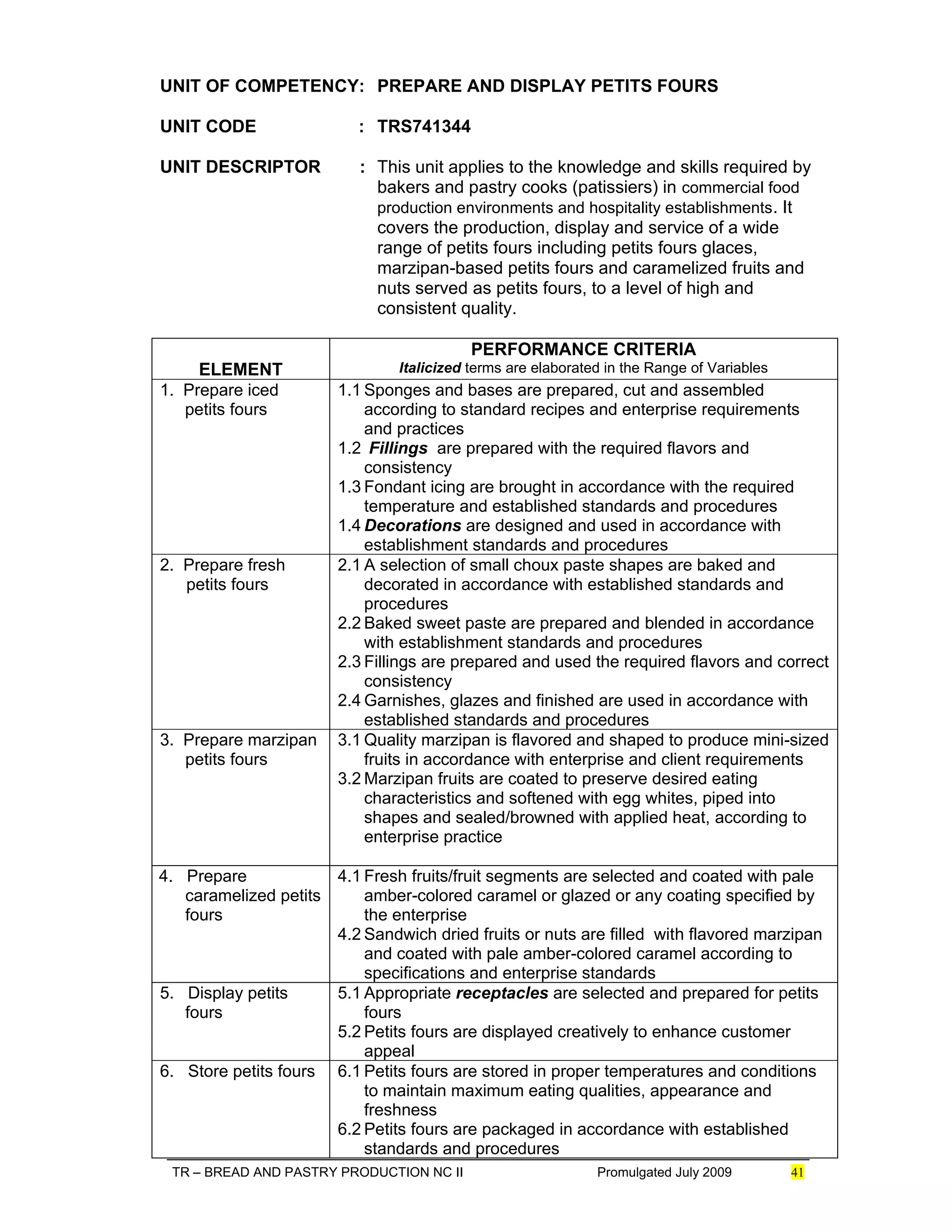 Tr bread and pastry production nc ii | PDF