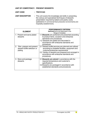 Tr bread and pastry production nc ii | PDF