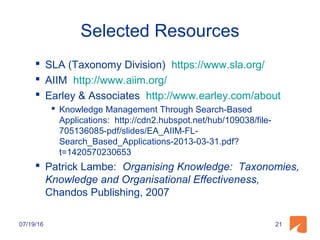 Creating and Managing a VDOT Taxonomy -- and Why it Matters | PPT