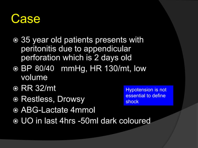Hypotension management in ICU, volume vessel or pump? | PPTX