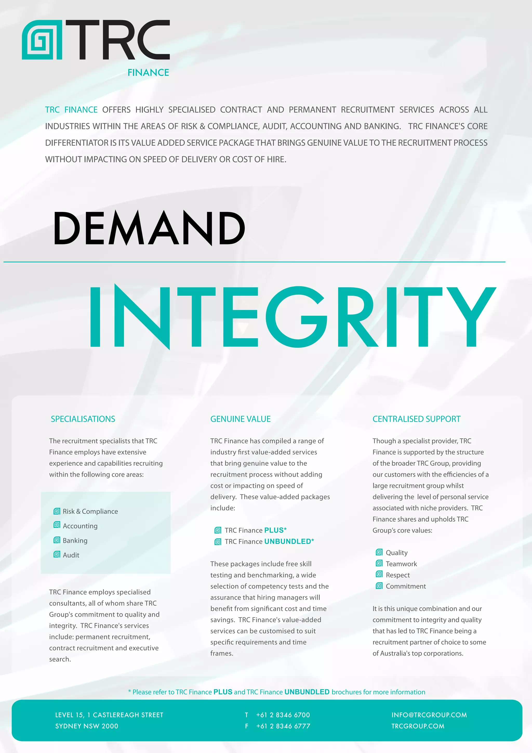 TRC Finance brochure | PDF