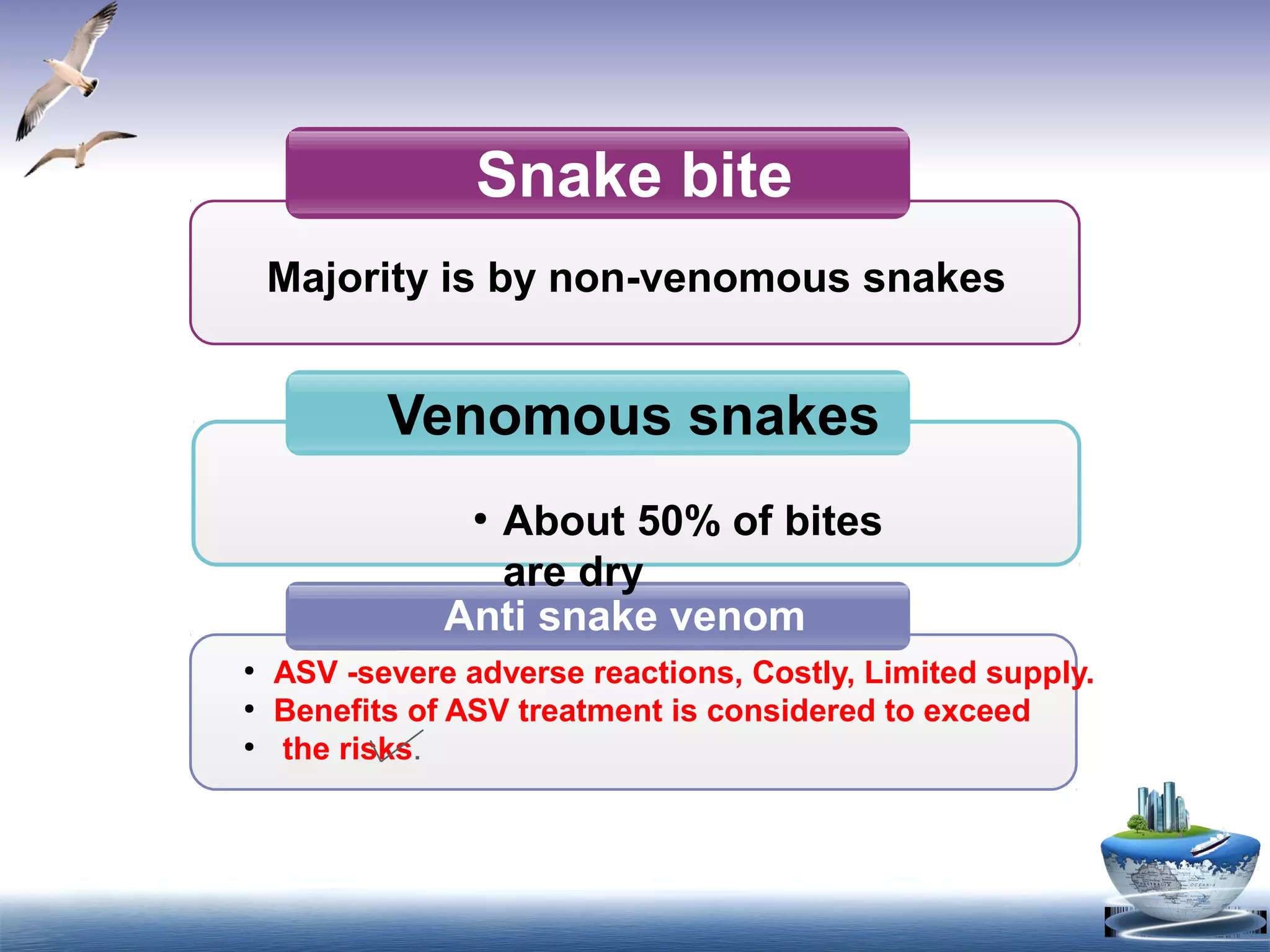 Snake bite ICU mangement in INDIA | PPT | First Aid | Injuries