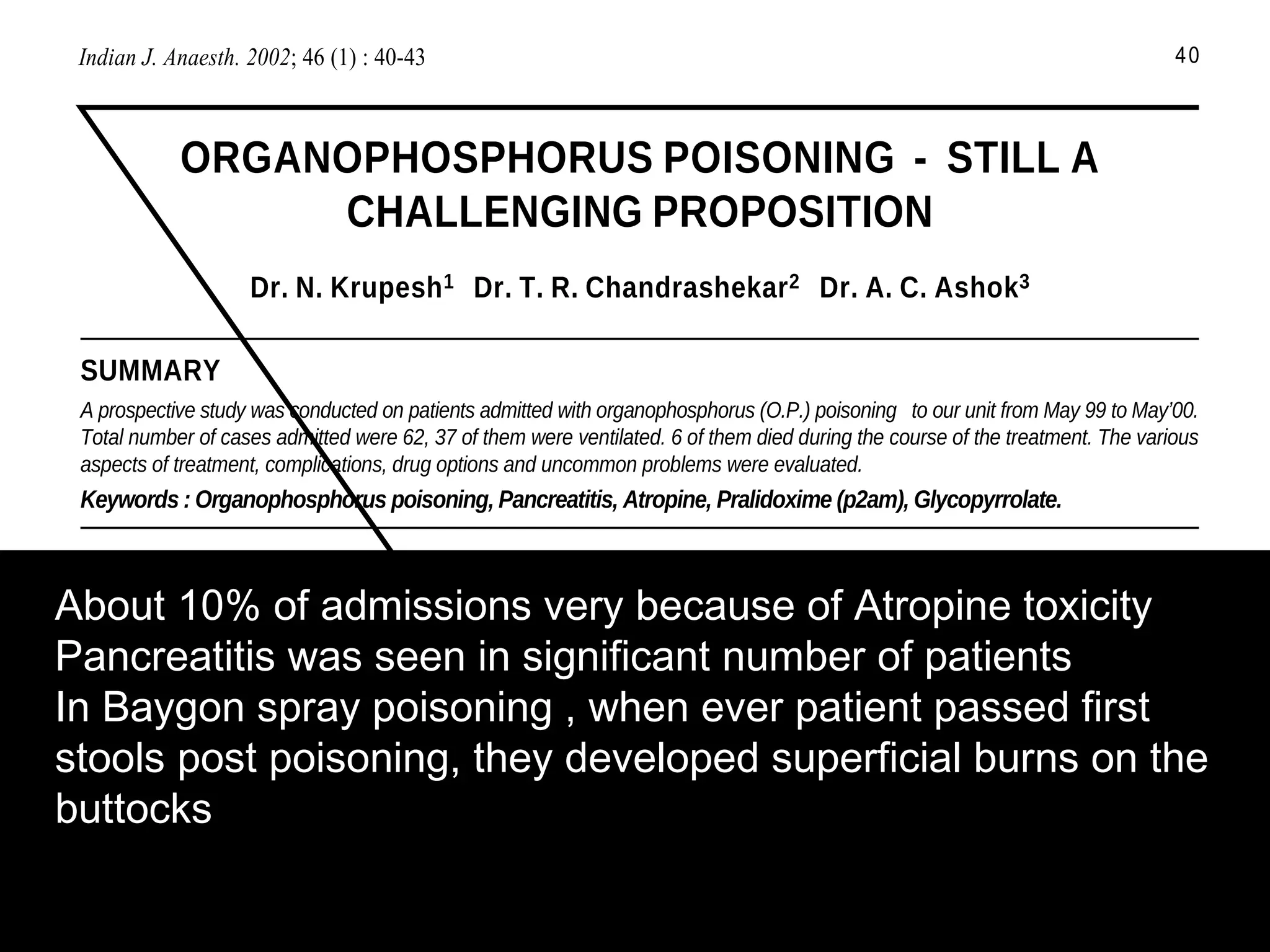 organophosphorous poisoning management in ICU | PPT