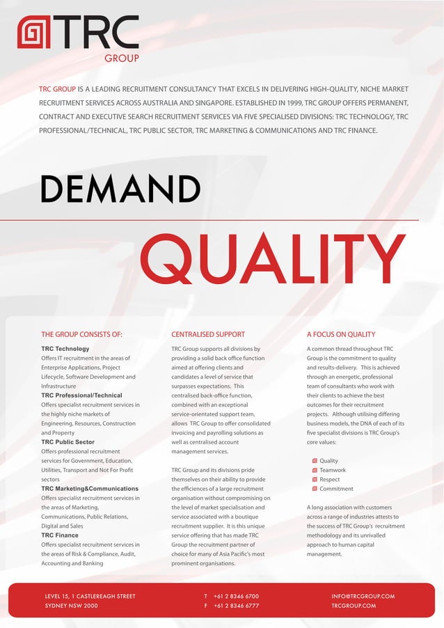 Trc group brochure | PDF