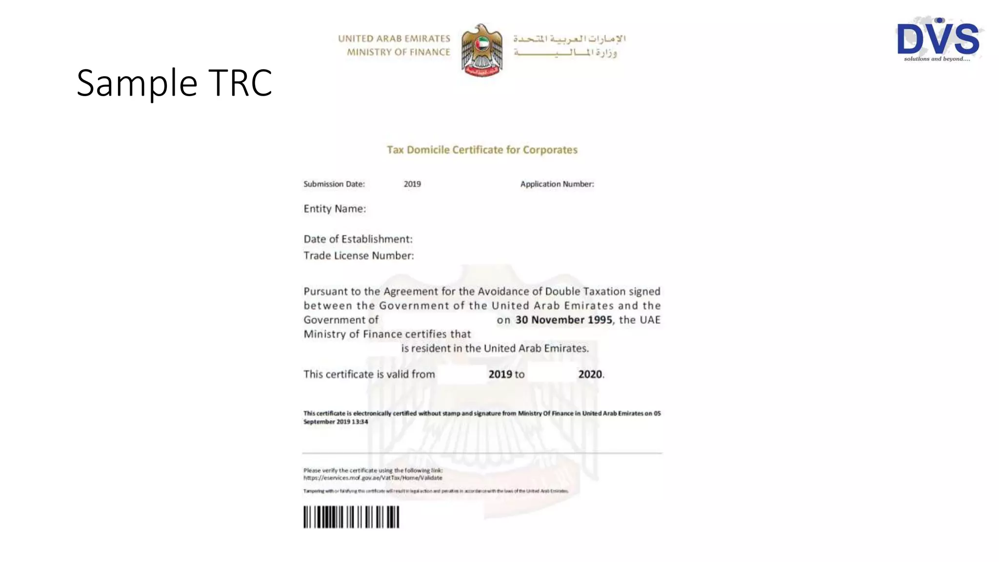 Obtaining Tax residency certificate in Dubai | PPTX